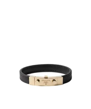 Prada Saffiano Leather Bracelet - Black
