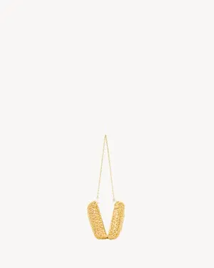 Saint Laurent Evening Clutch In Woven Metal