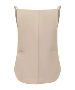 Loulou De Saison Sleeveless Square Neck Top With Front Pockets - Sand