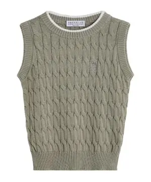 Brunello Cucinelli Cable Knit Cotton Vest