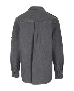 Isabel Marant Étoile Logo Embroidered Long-sleeved Denim Shirt