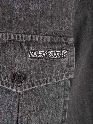 Isabel Marant Étoile Logo Embroidered Long-sleeved Denim Shirt