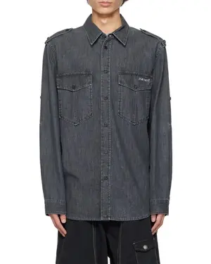 Isabel Marant Étoile Logo Embroidered Long-sleeved Denim Shirt