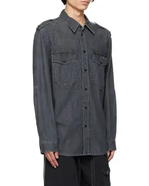 Isabel Marant Étoile Logo Embroidered Long-sleeved Denim Shirt