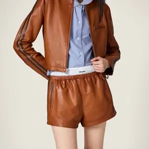 Miu Miu Nappa Leather Shorts