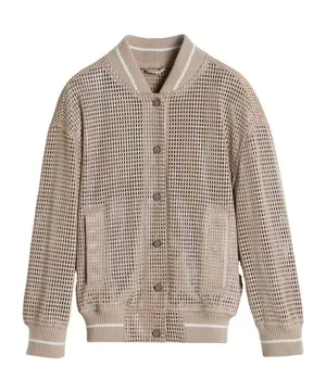 Brunello Cucinelli Perforated Leather Bomber Jacket