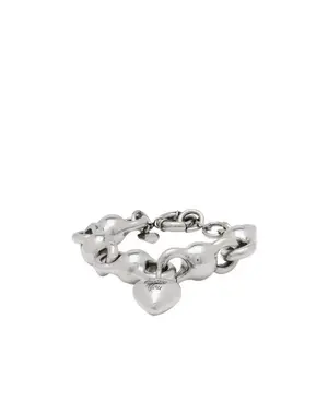Acne Studios Heart Pendant Lobster-clasp Fastened Bracelet - White