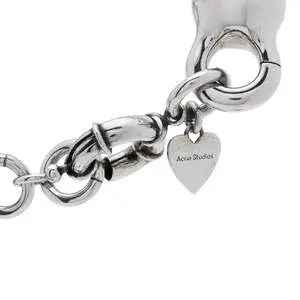 Acne Studios Heart Pendant Chain Bracelet