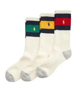 Polo Ralph Lauren Embroidered Crew Socks 3 Pack - No
