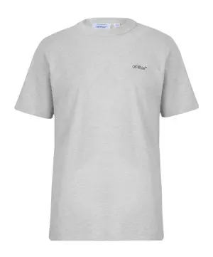 Off-White Light Heather Grey Crew-neck Short-sleeve Tee - White