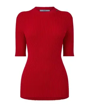 Prada Fitted Midsleeve Knit Top