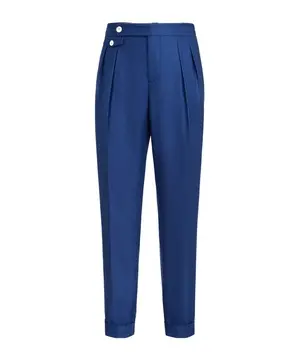 Brunello Cucinelli Pleated Waist-tab Trousers - Blue