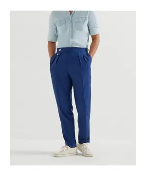 Brunello Cucinelli Pleated Waist-tab Trousers