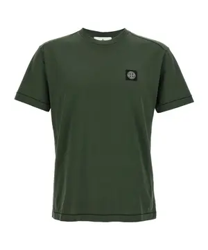 Stone Island Logo Patch Crewneck T-shirt - Green