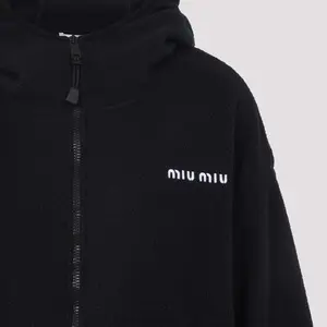 Miu Miu Zip-up Drawstring Hoodie