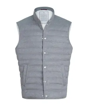 Brunello Cucinelli Flannel-textured Down Gilet