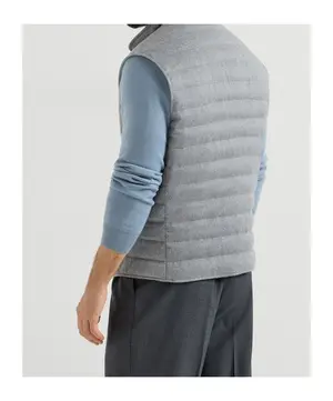 Brunello Cucinelli Flannel-textured Down Gilet