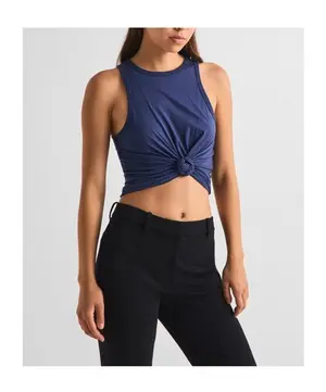 Magda Butrym Cropped Sleeveless Tank Top With Front Knot Detail - No