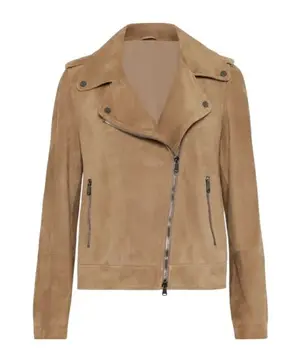 Brunello Cucinelli Leather Jacket - Brown