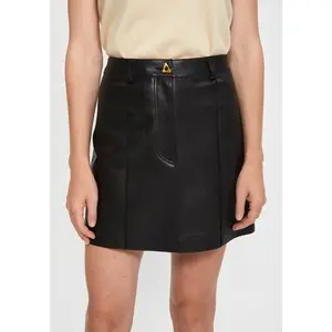 AERON Belted Logo Pleated Skirt