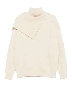 Nanushka Foldback Detail Turtleneck Sweater - White