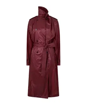 Saint Laurent Solid Color Trench Coat - Brown