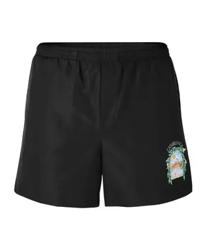 Casablanca Elastic Waist Swim Trunks - Black