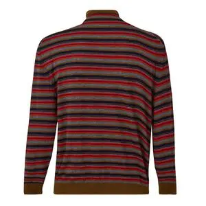 Prada Striped Long Sleeve Polo Knit Sweater