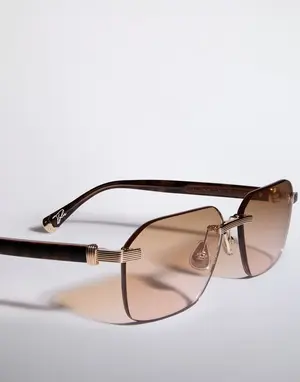 Brunello Cucinelli Tyler 18k Gold-plated Titanium Frame Eyeglasses