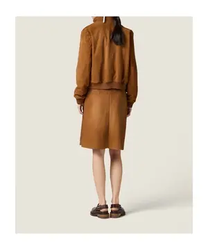 Miu Miu Waxed Suede Skirt