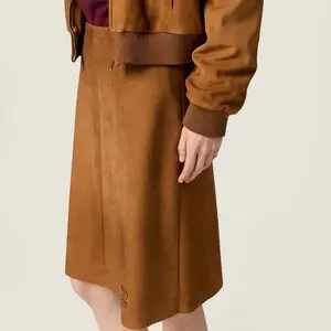 Miu Miu Waxed Suede Skirt