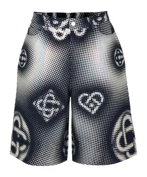 Casablanca Pearlescent Monogram Shorts - Black