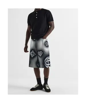 Casablanca Pearlescent Monogram Shorts - Black