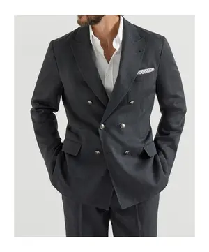 Brunello Cucinelli Chevron Double-breasted Blazer