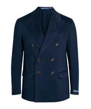 Polo Ralph Lauren Double-breasted Stretch-cotton Blazer - Black