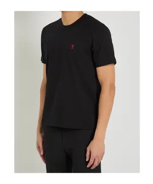 AMI Paris Logo-embroidered Cotton T-shirt