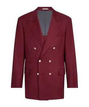 Brunello Cucinelli Peak-lapels Blazer - Red