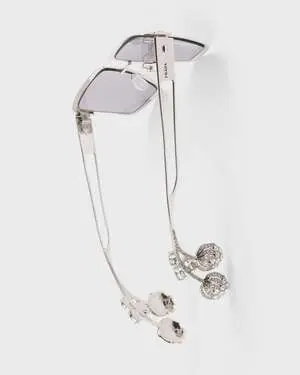 Prada Embellished Full Rim Sunglasses