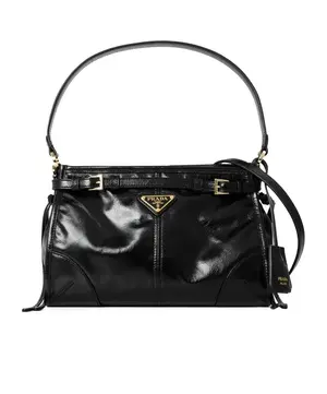 Prada Solid Color Singleshoulder Bag - Black
