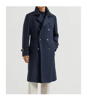 Brunello Cucinelli Striped Trench Coat