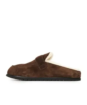 Prada Buckled Suede Mules