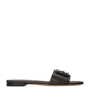 Fendi Solid Color Slippers - Black