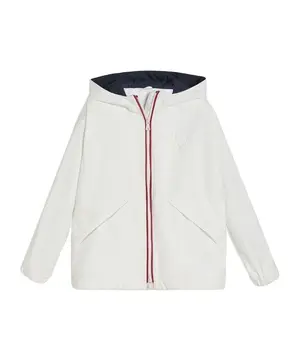 Brunello Cucinelli Hooded Logo Zip-up Jacket - White