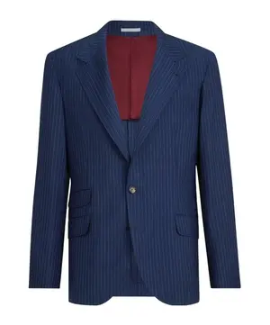 Brunello Cucinelli Pinstripe Blazer - Blue