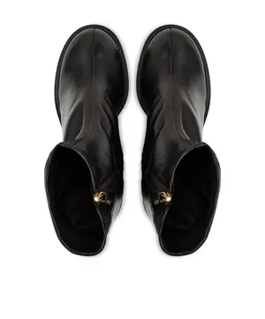Prada Ankle High Heeled Boots With Platform Sole - Black