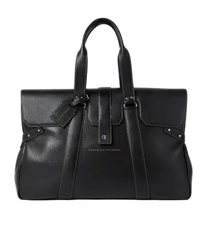 Brunello Cucinelli Weekender Country Holdall Bag - Black