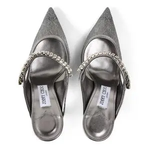 JIMMY CHOO Embellished Pointed Toe High Heel Slip-ons