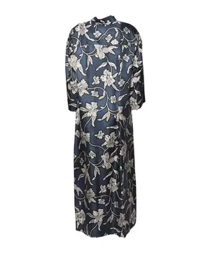 Max Mara Floral Print Belted Shirt Dress