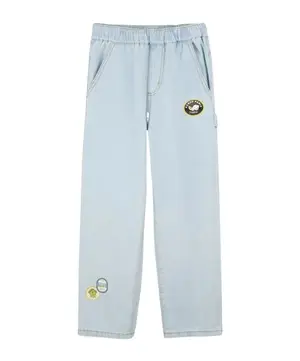 Kenzo Light Wash Logo Detail Jeans - Blue