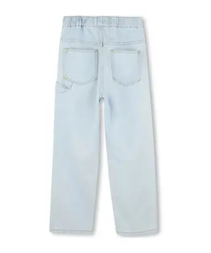 Kenzo Light Wash Logo Detail Jeans